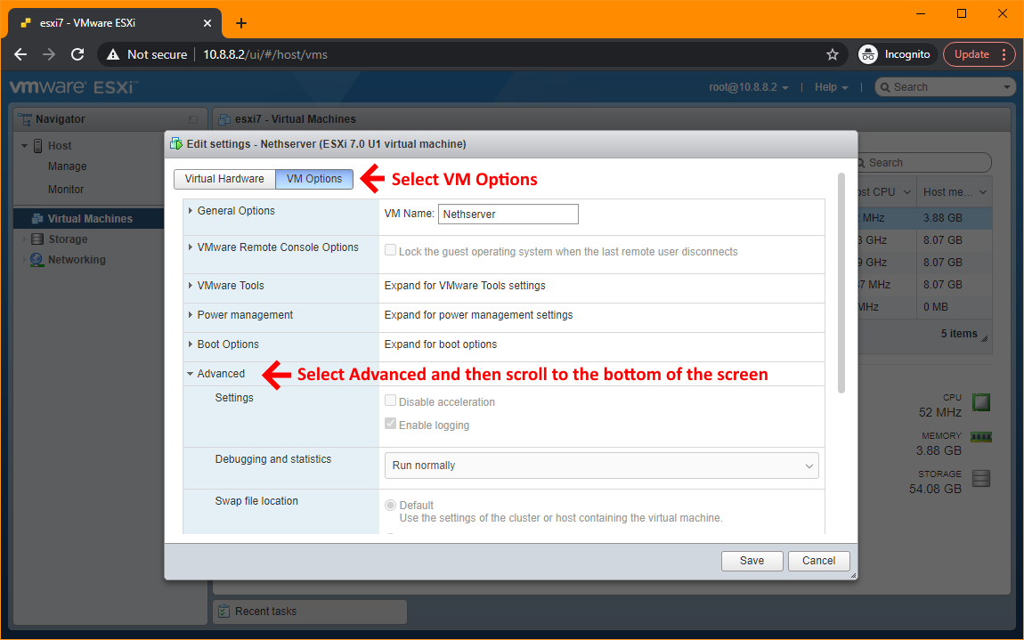 VMWare ESXi 7 U1 Stop Time Sync with Host | Matrix 7