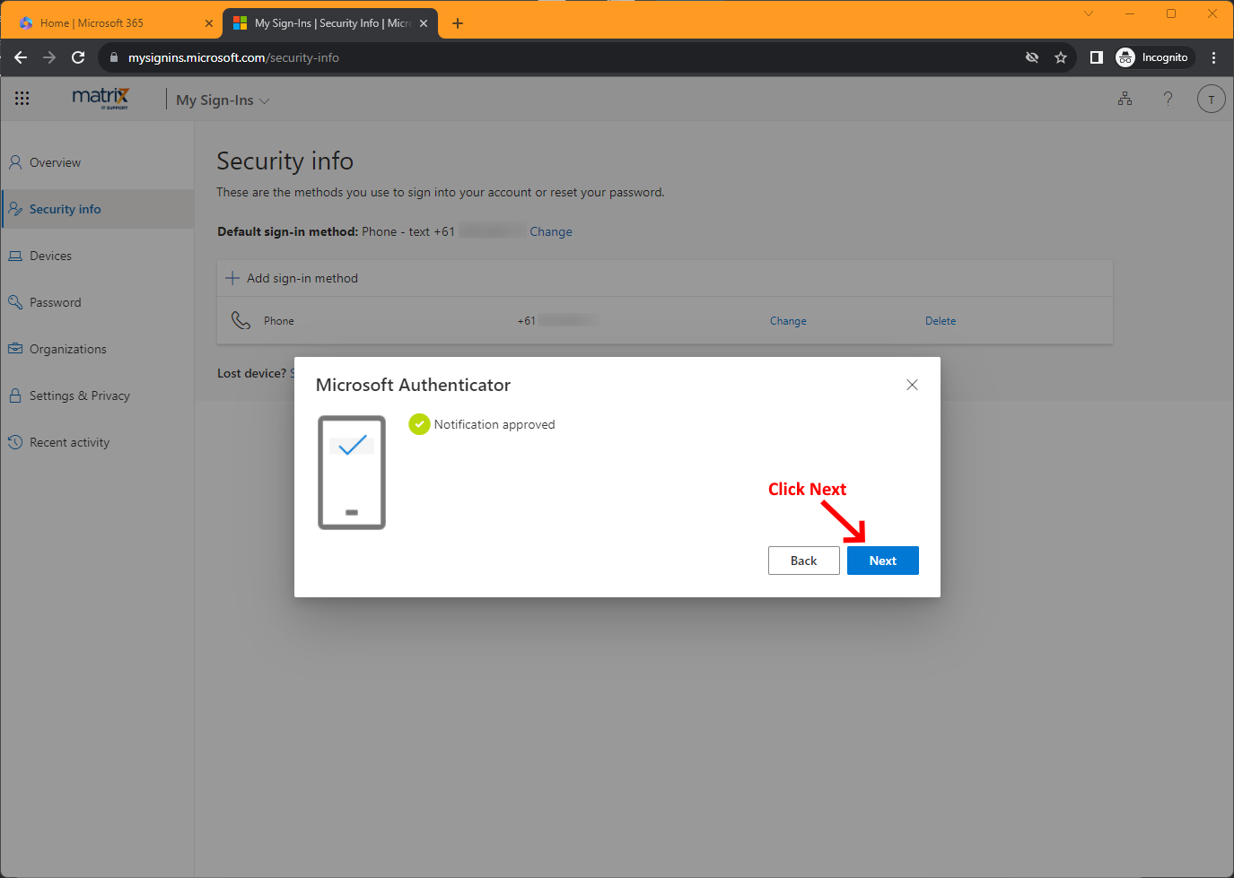 M365 - Setup Secondary Two Factor Authentication Method Using Microsoft ...