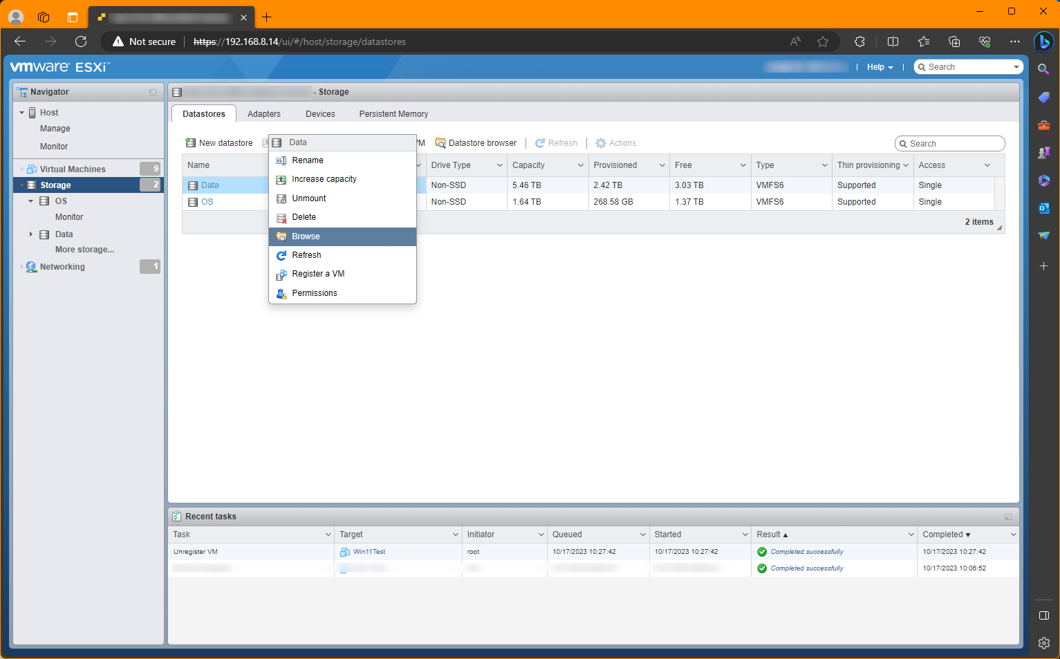 Esxi 7 U1 Move Vm From One Datastore To Another Matrix 7
