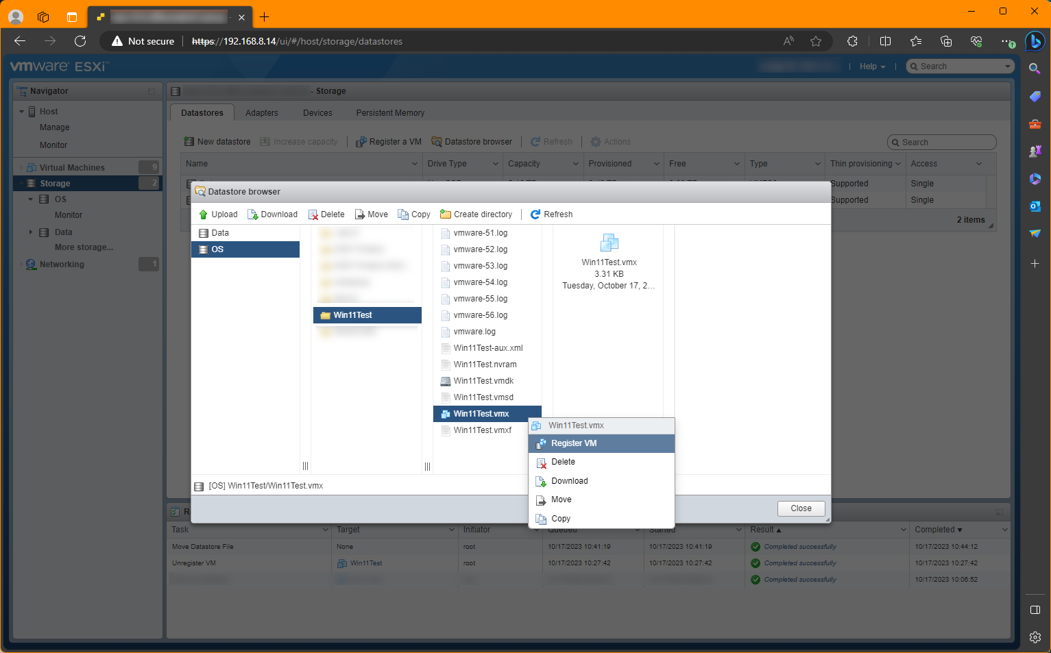 Esxi 7 U1 Move Vm From One Datastore To Another Matrix 7