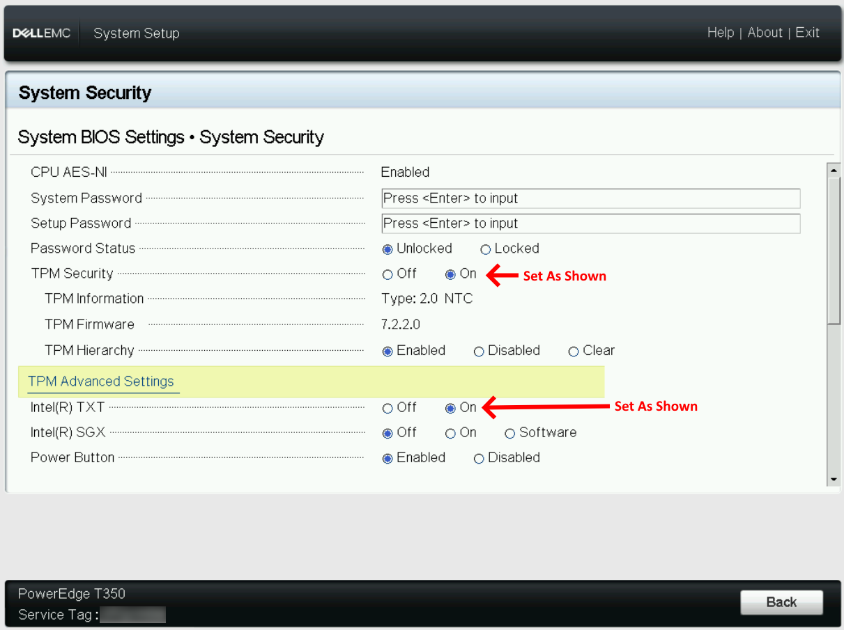 Dell T350 ESXi 7U3 "TPM 2.0 device detected but a connection cannot be ...